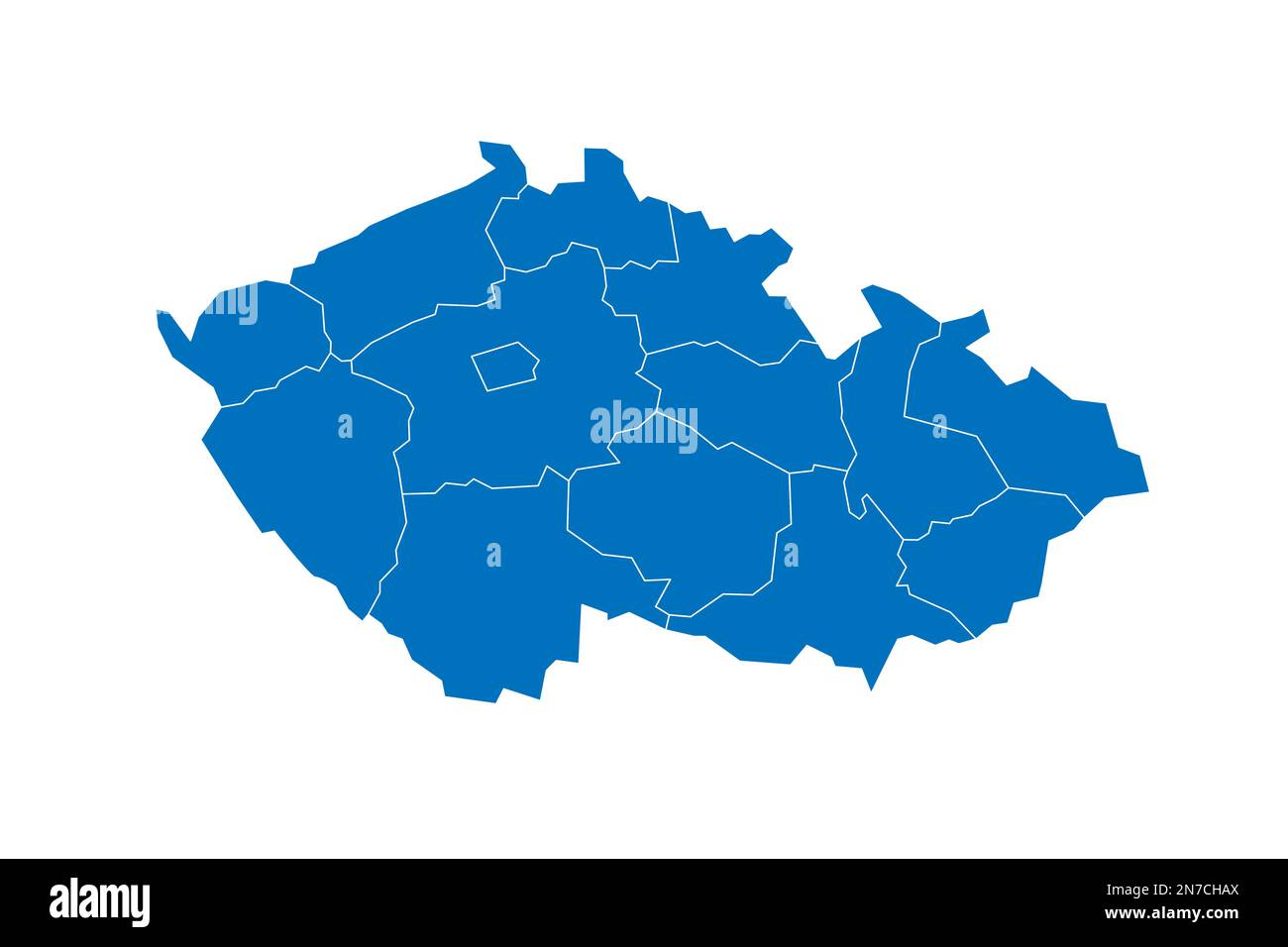 Czech Republic political map of administrative divisions - regions ...
