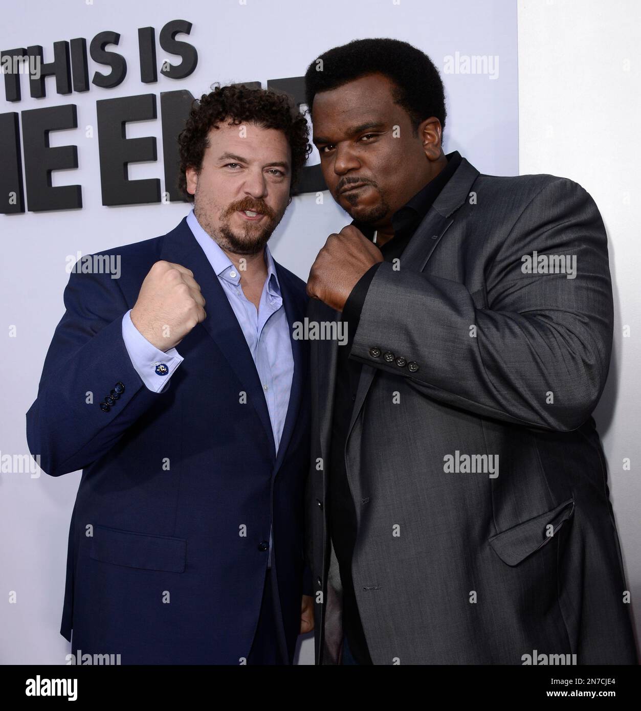 Actor Danny McBride, left, and actor Craig Robinson arrive at the world ...