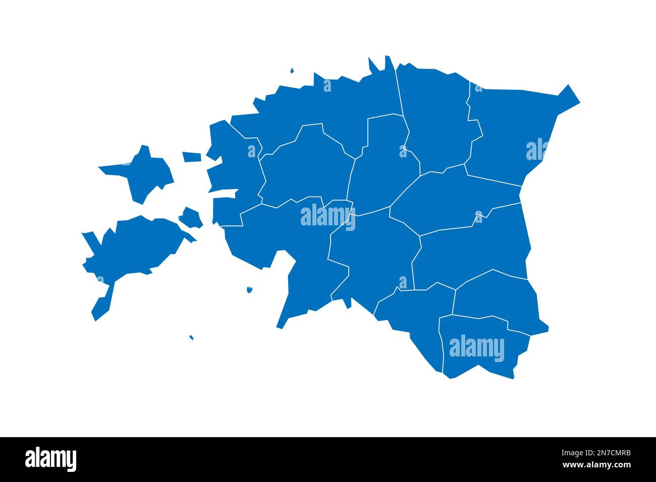 Estonia political map of administrative divisions - counties. Solid ...