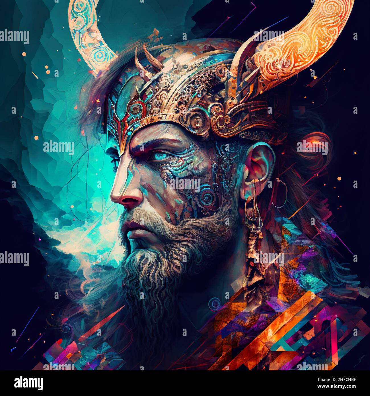 Viking painting hi-res stock photography and images - Alamy
