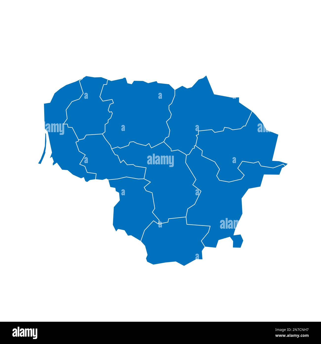 Lithuania political map of administrative divisions - counties. Solid ...