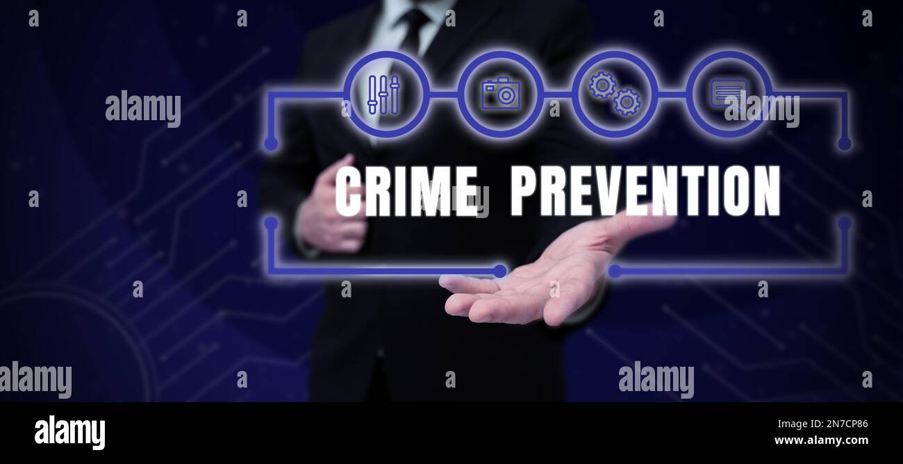 Writing displaying text Crime Prevention. Internet Concept Federal ...