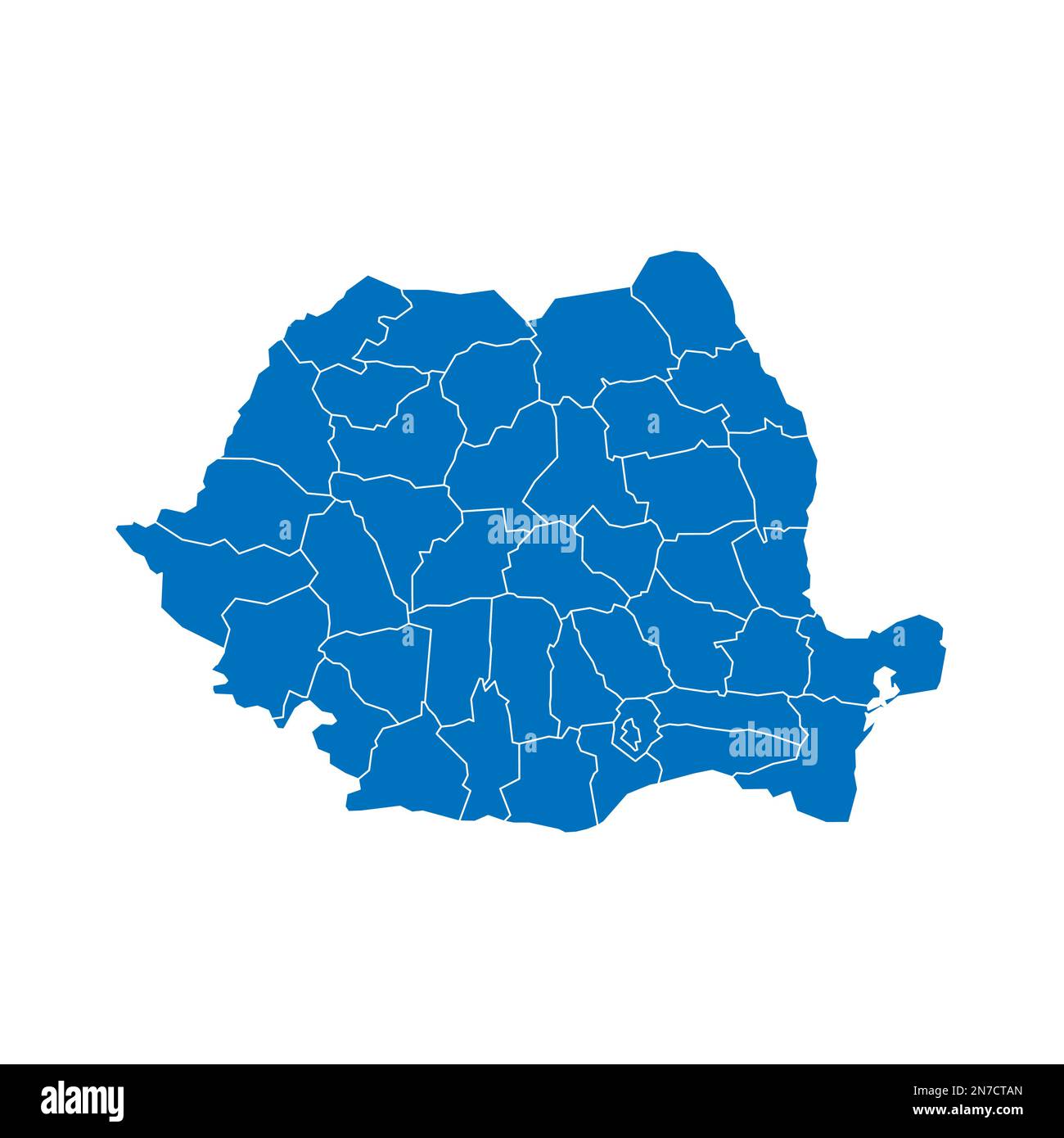 Romania political map of administrative divisions - counties and autonomous municipality of ...