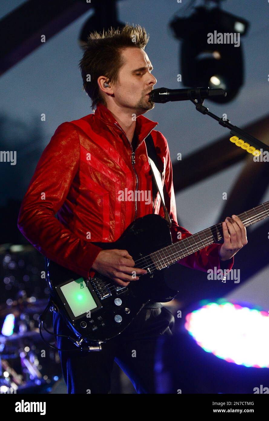 Matt Bellamy performs with Muse during the band's live performance at ...