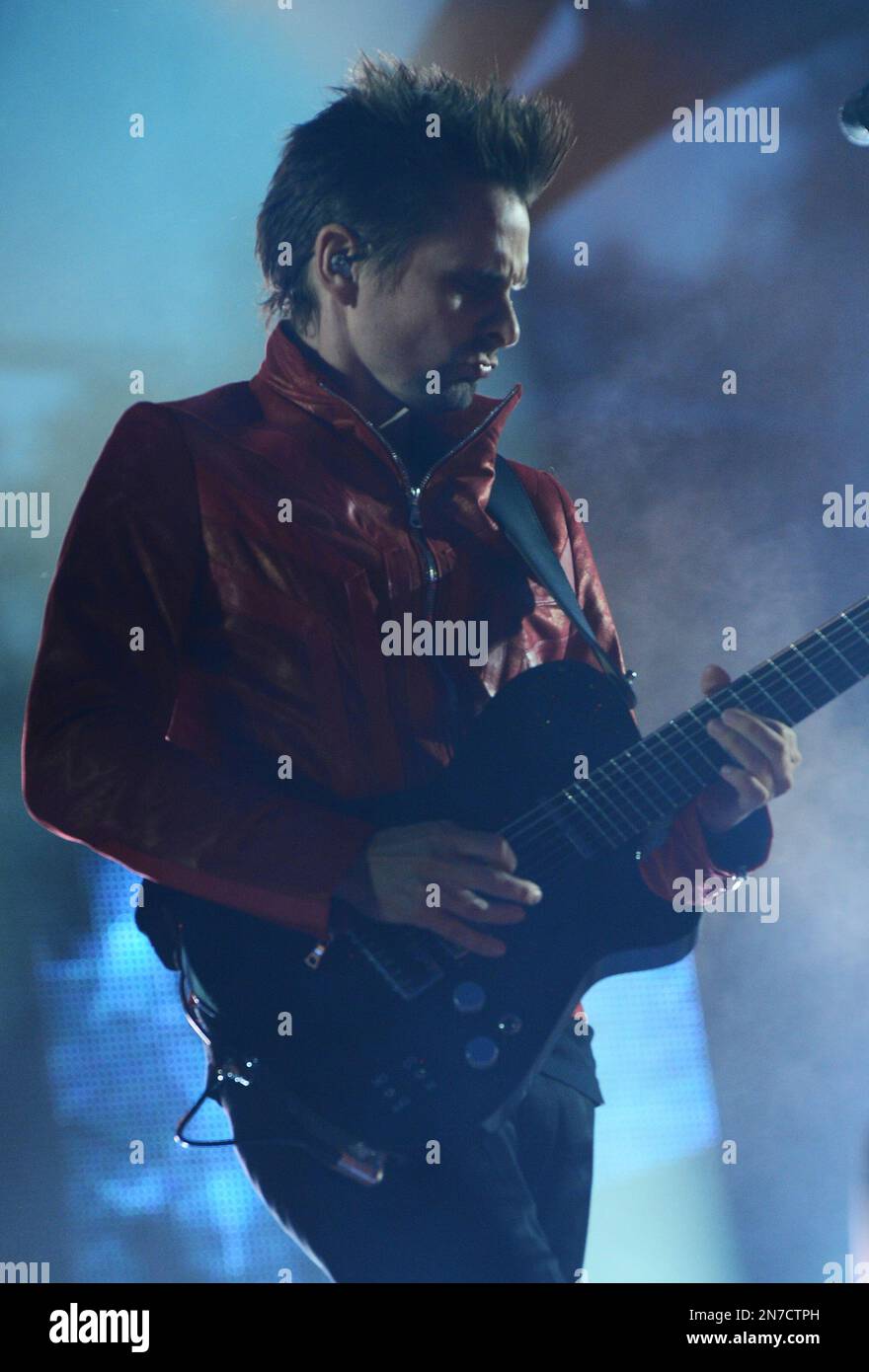 Matt Bellamy performs with Muse during the band's live performance at ...