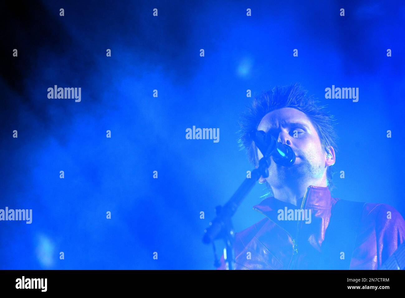 Matt Bellamy performs with Muse during the band's live performance at ...