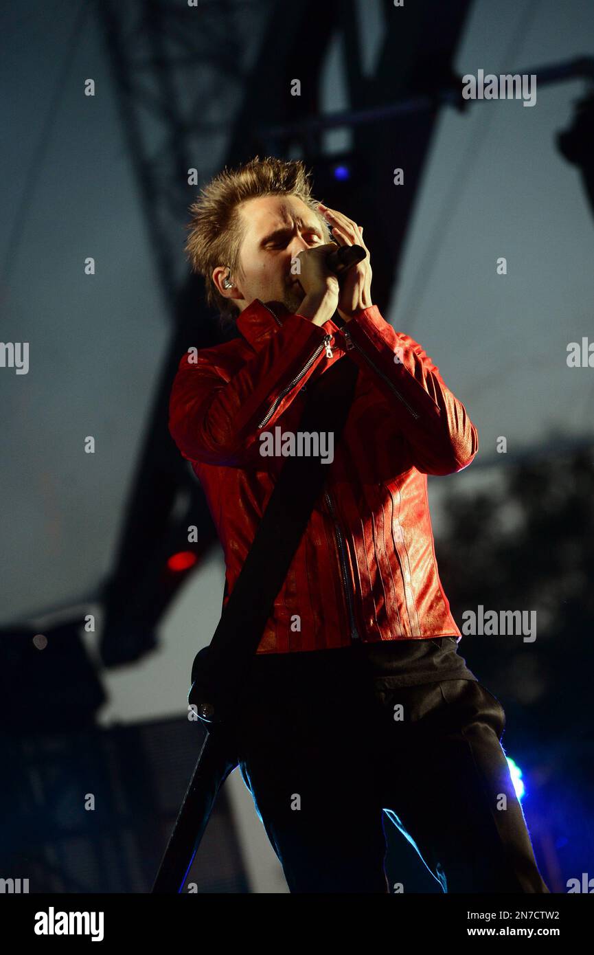 Matt Bellamy performs with Muse during the band's live performance at ...