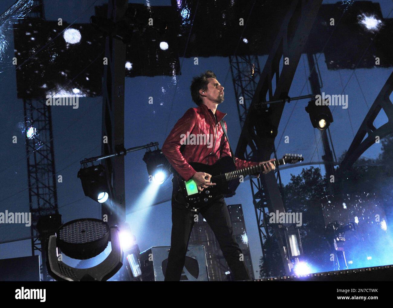Matt Bellamy performs with Muse during the band's live performance at ...