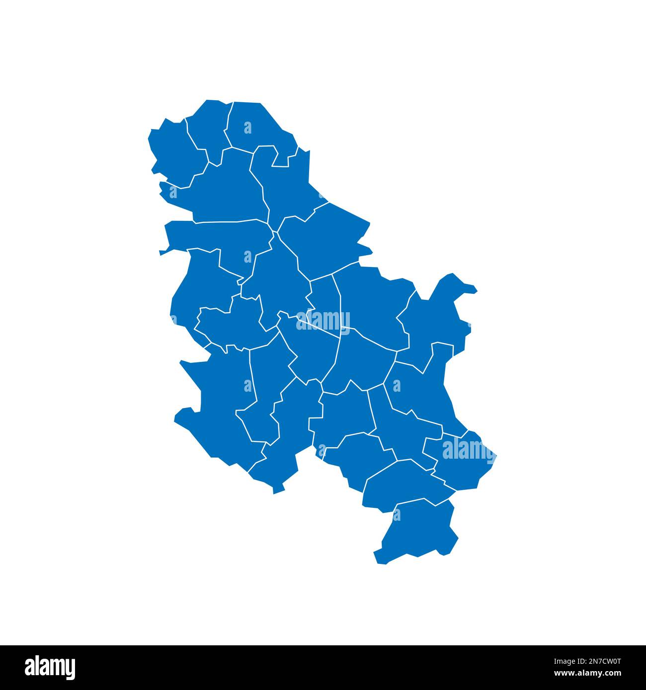 Serbia political map of administrative divisions - okrugs and ...