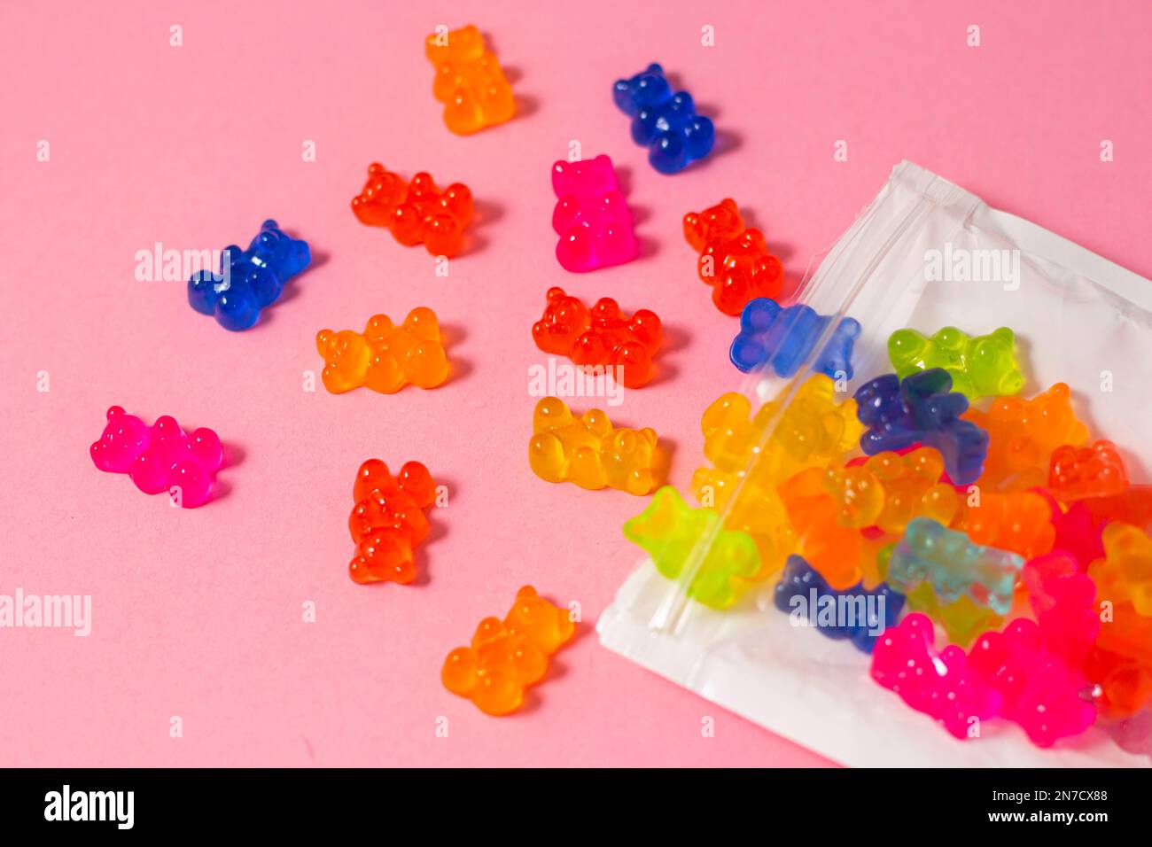 Colorful Fruity and tasty Sweets and Candies. Gummy and jelly teddy ...