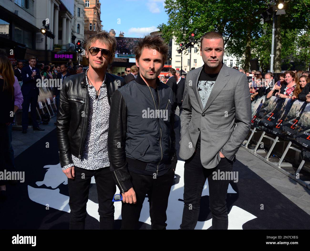 Muse members from left Dominic Howard, Matthew Bellamy and Christopher ...