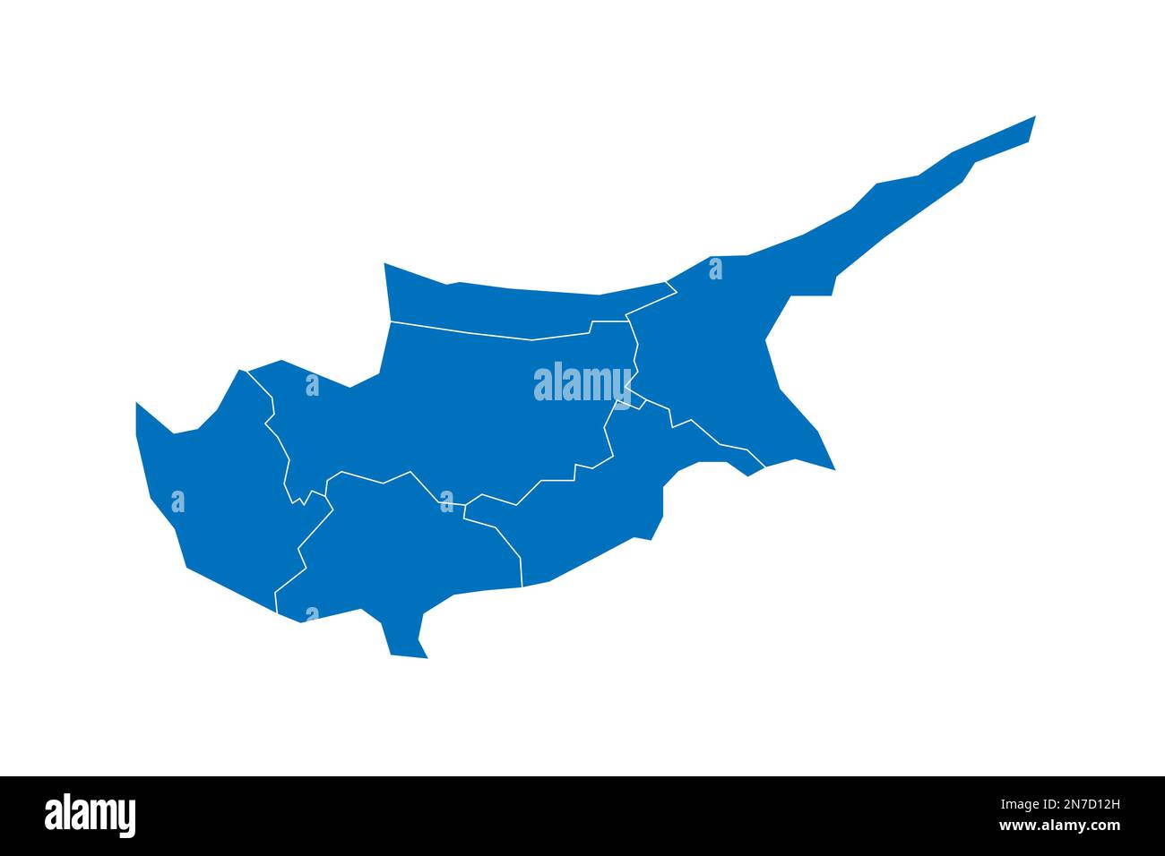 Cyprus political map of administrative divisions - districts. Solid ...
