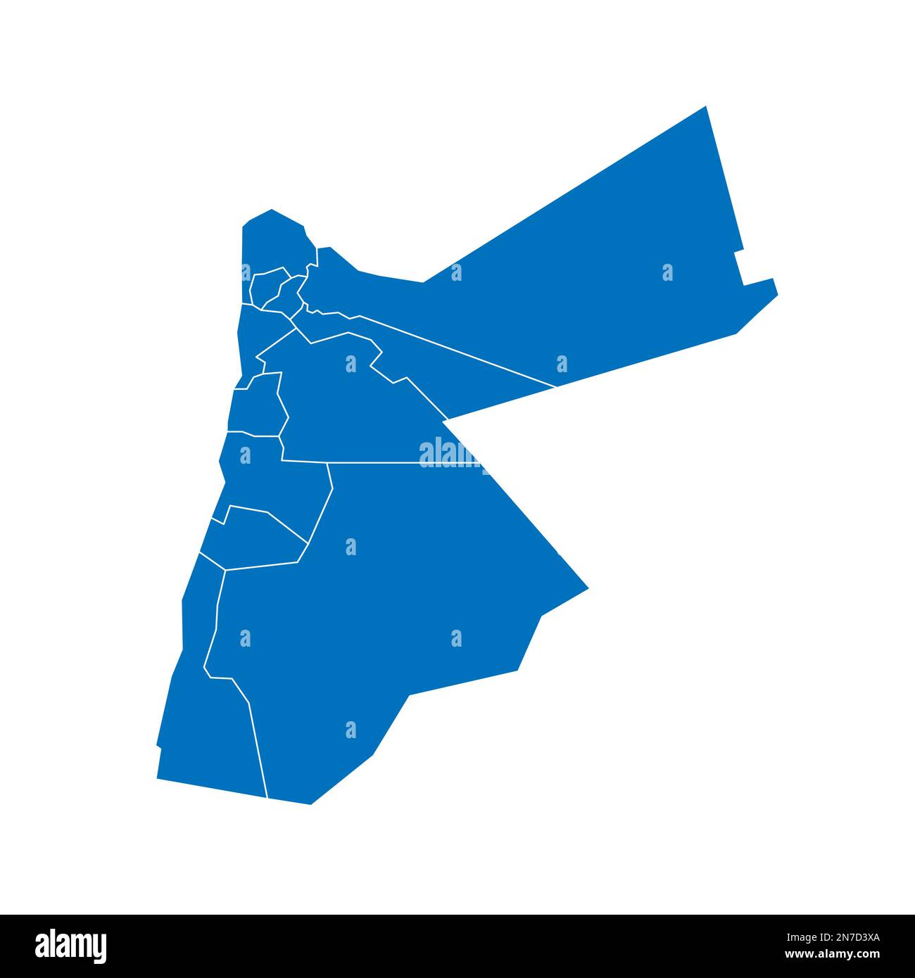 Jordan political map of administrative divisions - governorates. Solid ...