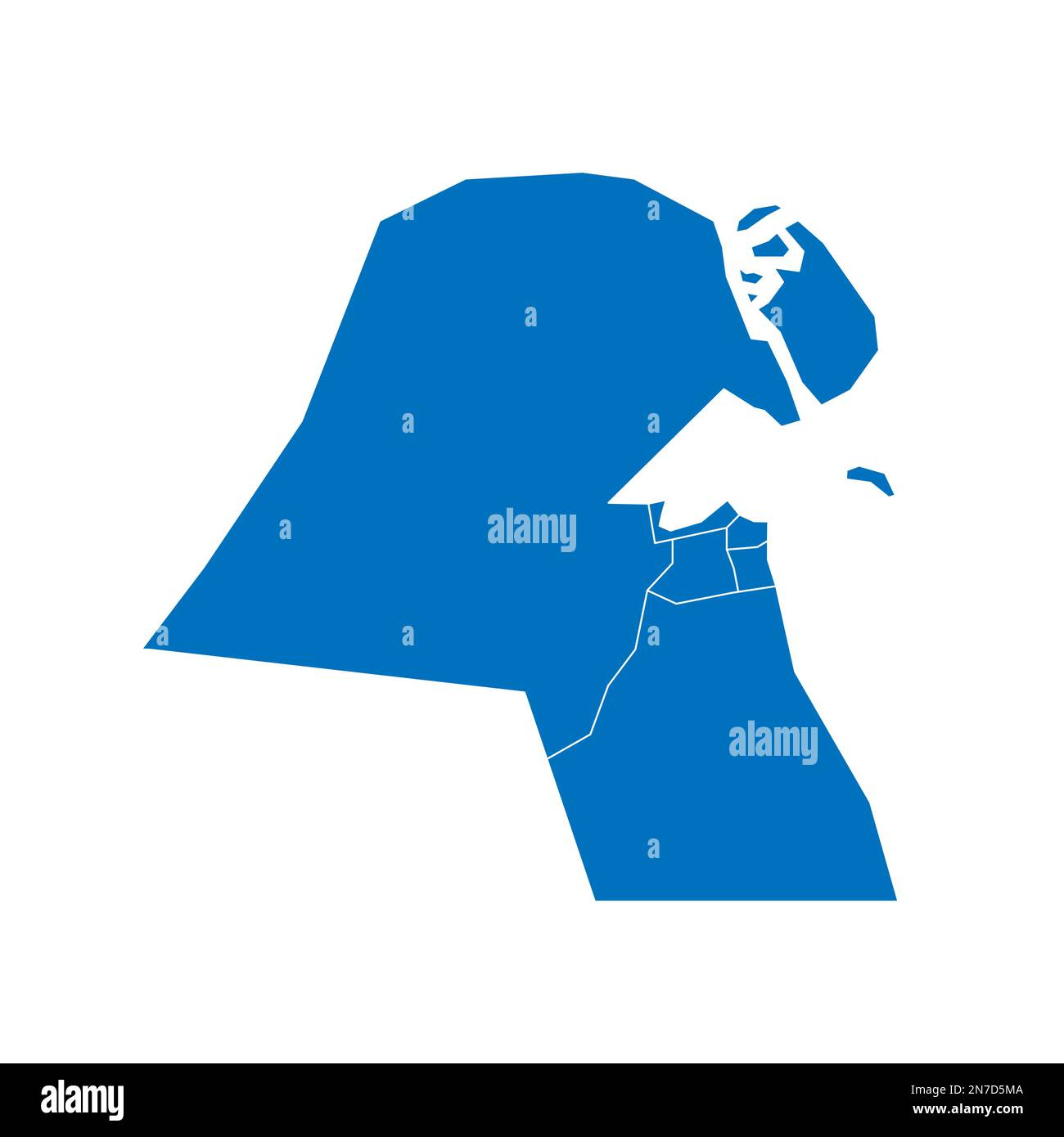 Kuwait political map of administrative divisions - governorates. Solid ...