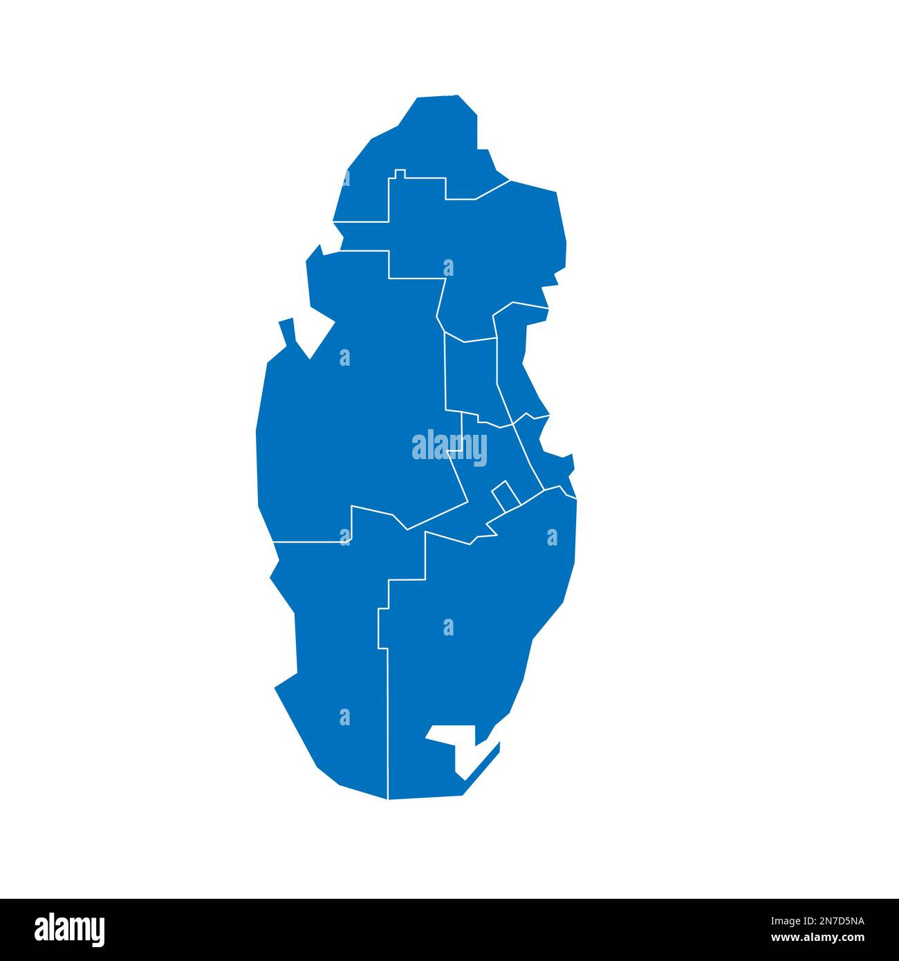 Qatar political map of administrative divisions - municipalities. Solid ...