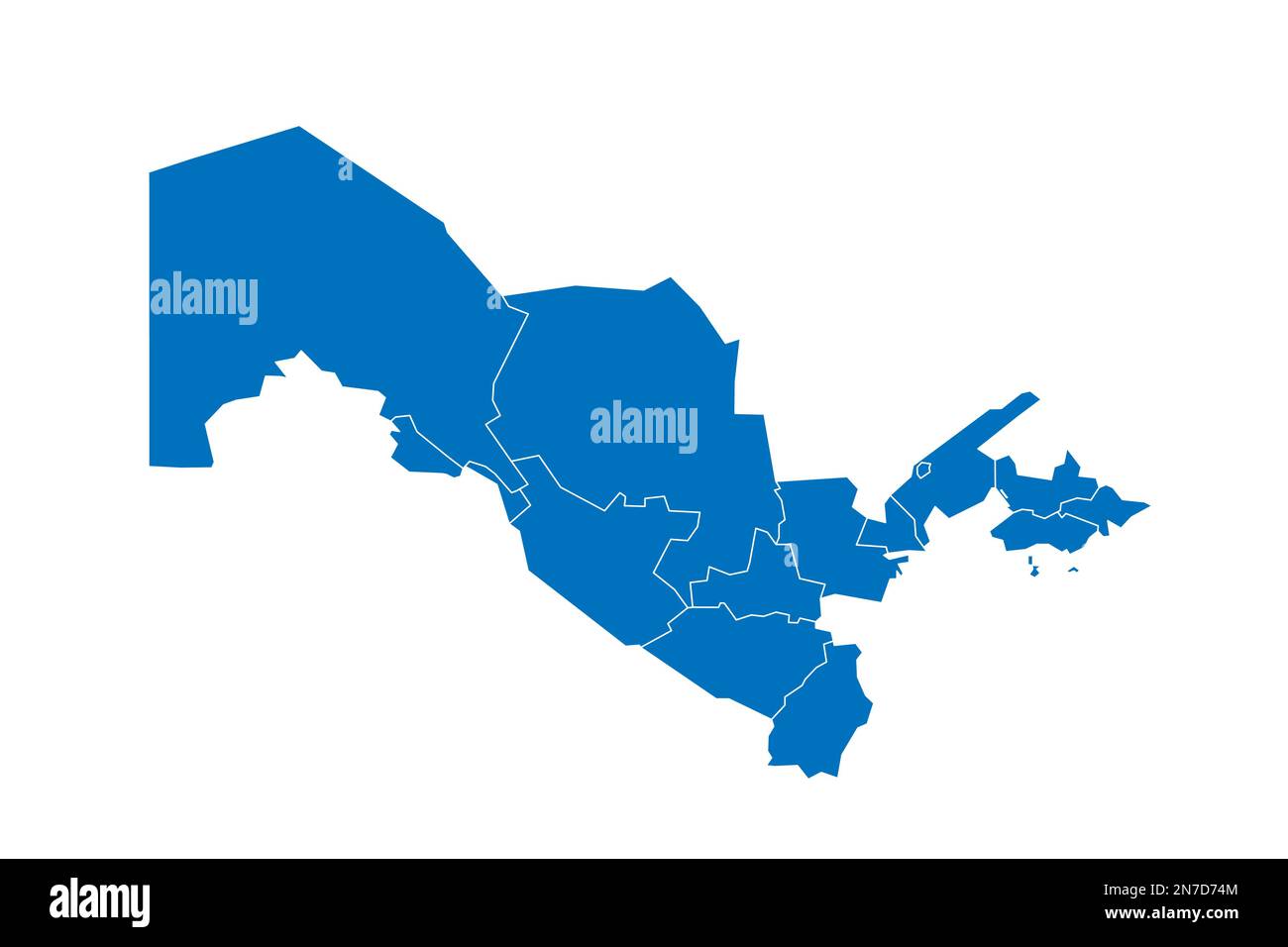 Uzbekistan political map of administrative divisions - regions ...