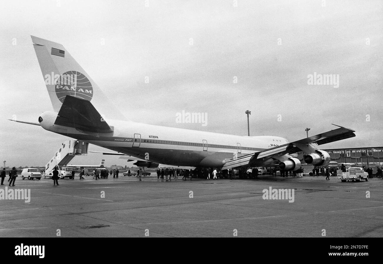 A Boeing 747 Jumbo Jet at Heathrow Airport in England on Jan 12, 1970 ...