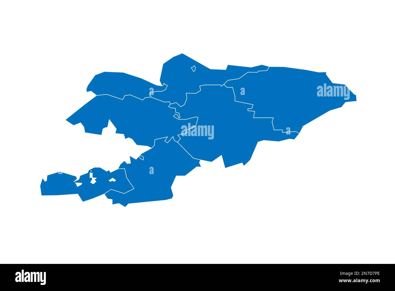 Kyrgyzstan political map of administrative divisions - regions and ...