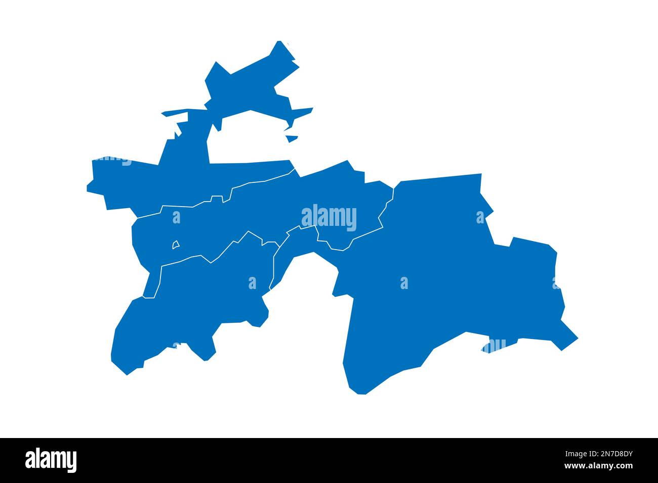 Tajikistan political map of administrative divisions - regions ...