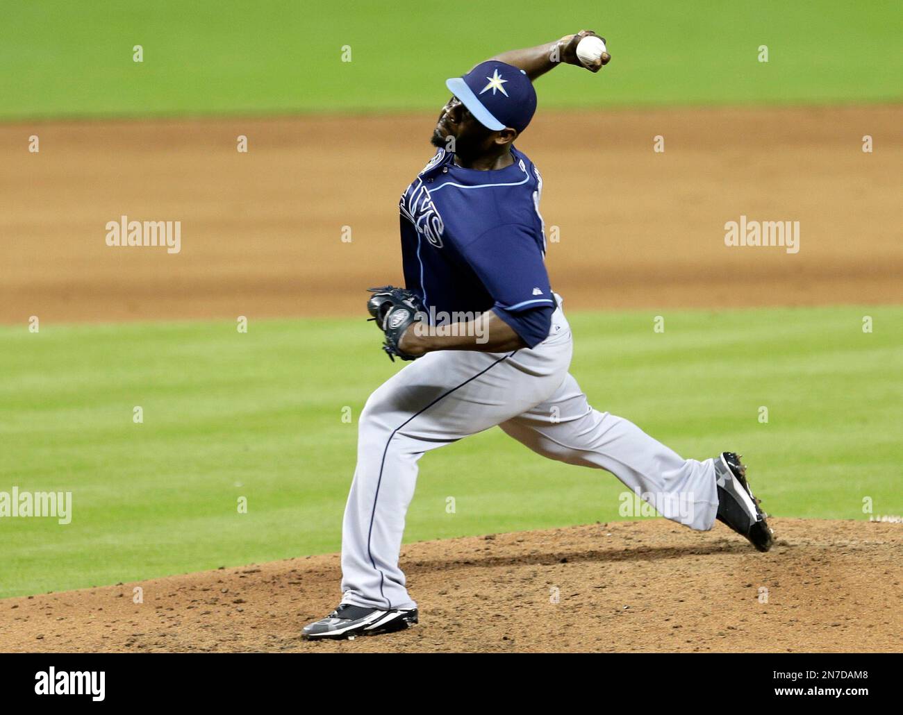 Tampa Bay Rays relief pitcher Fernando Rodney pitches against the Miami ...
