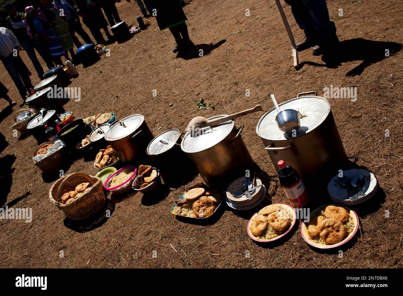 In this Feb. 17, 2013 photo, food is lined up to be distributed among ...