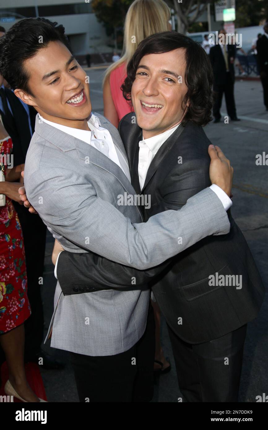 Josh Brener, right, and Tobit Raphael pose together at the world ...