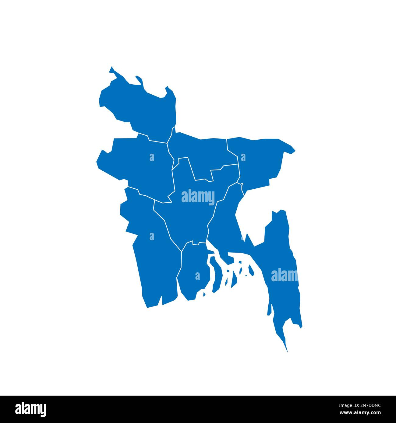 Bangladesh political map of administrative divisions - divisions. Solid ...