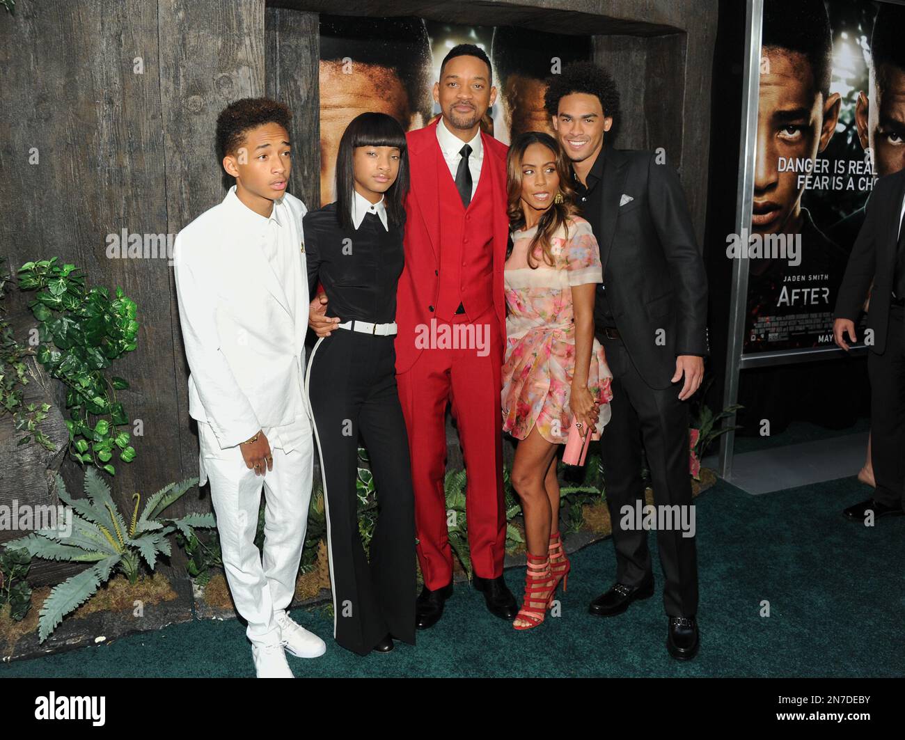 Actor Will Smith, center, poses with his family, from left, actor Jaden ...