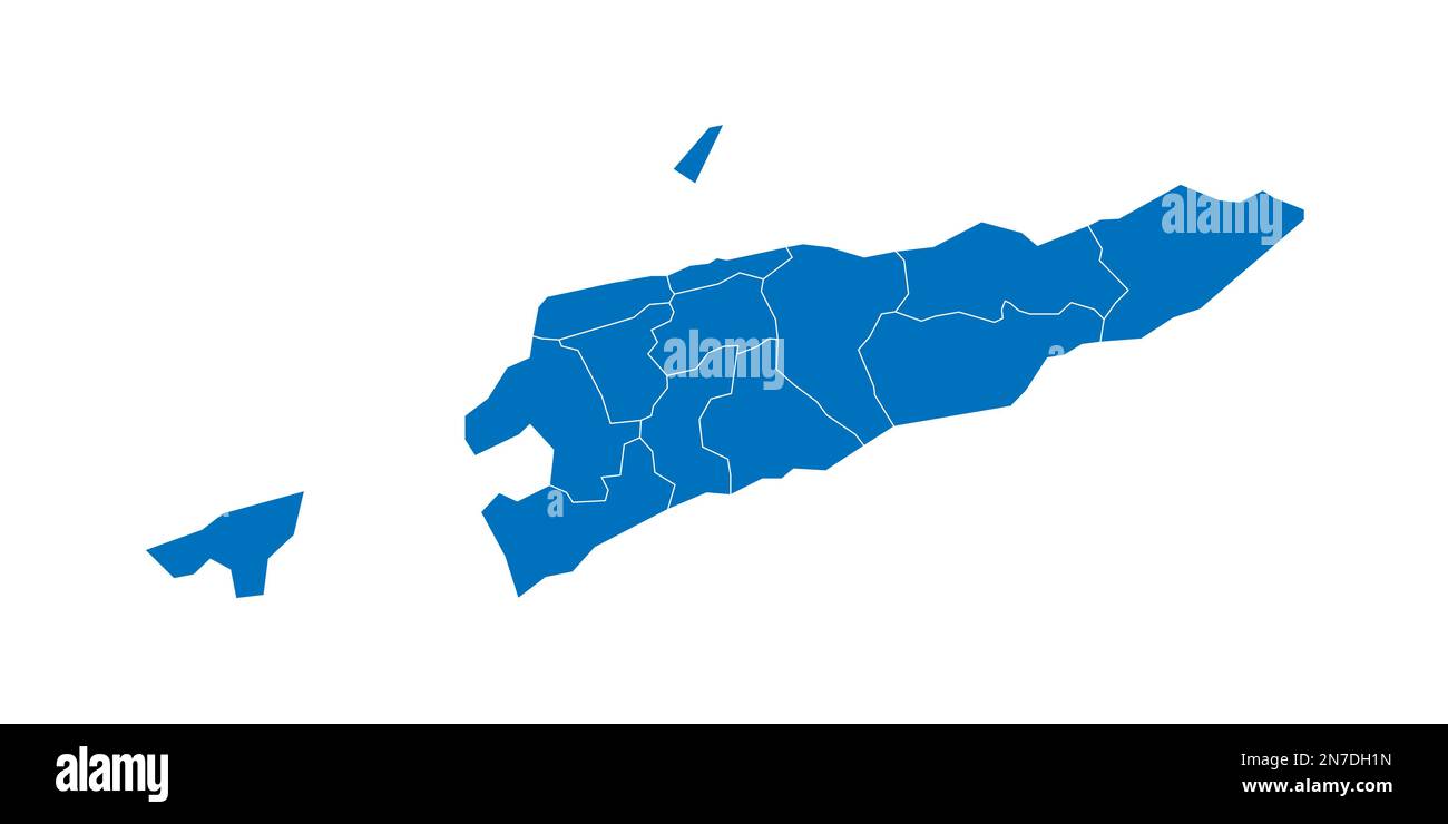 East Timor political map of administrative divisions - municipalities ...