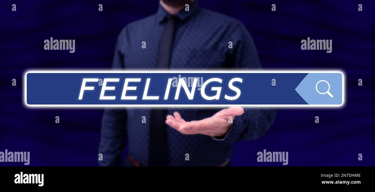 Sign displaying Feelings. Word Written on causing happy positive ...