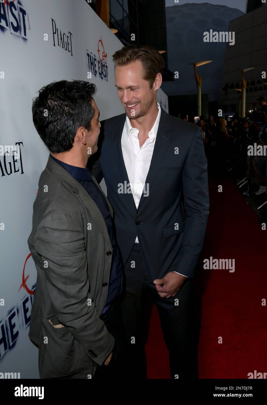 Zal Batmanglij, left, and Alexander Skarsgard arrive at the LA premiere ...