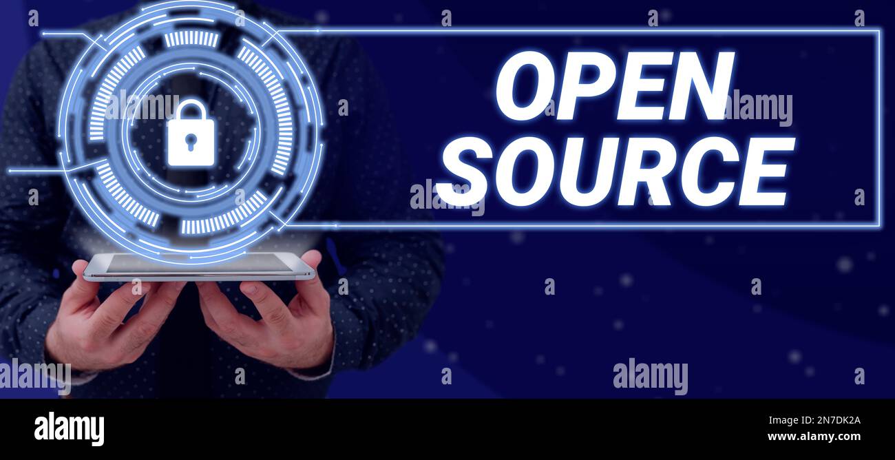 Inspiration showing sign Open Source. Conceptual photo denoting software which original source ...