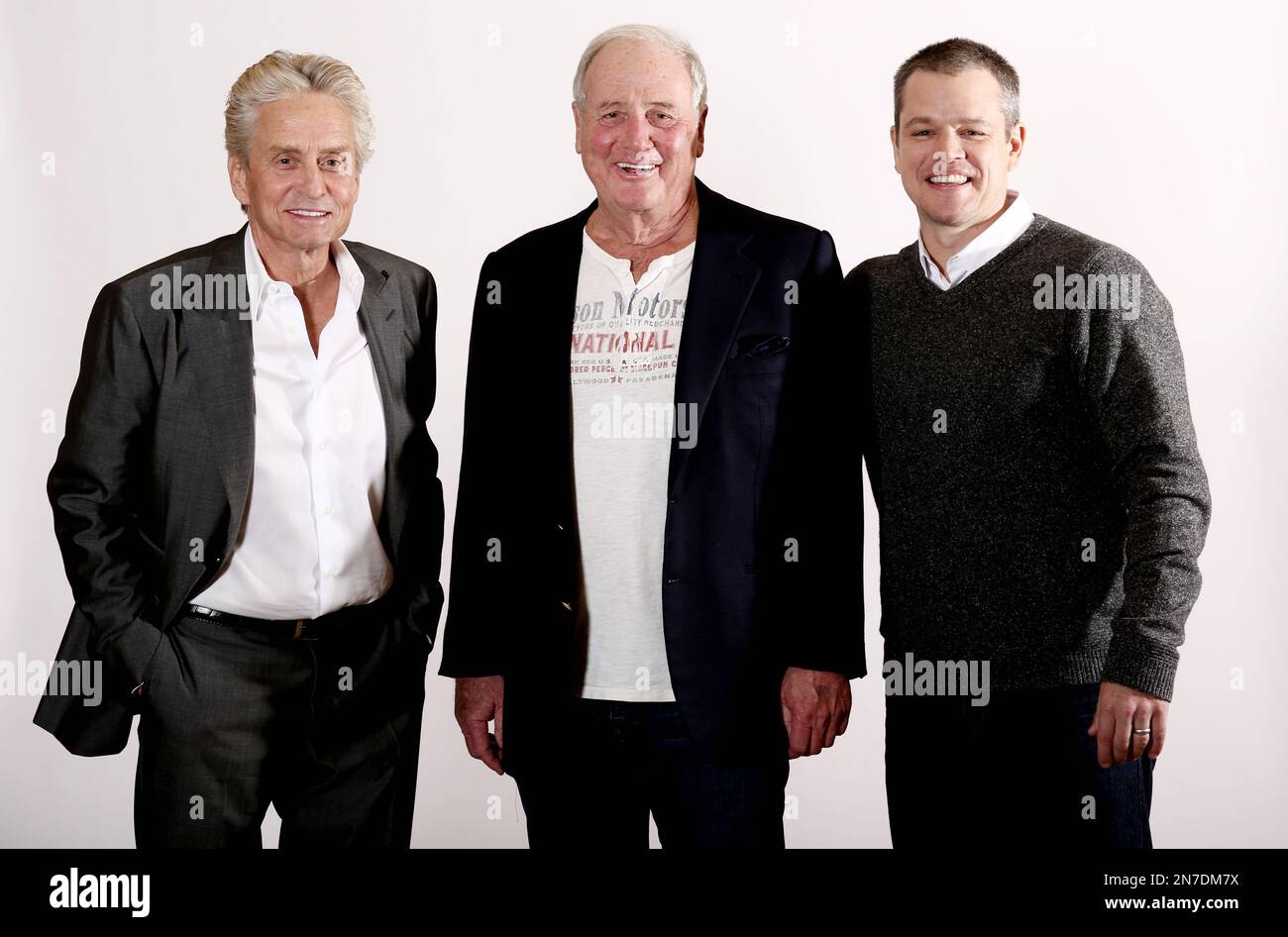 Actor Michael Douglas, left, producer Jerry Weintraub, center, and ...