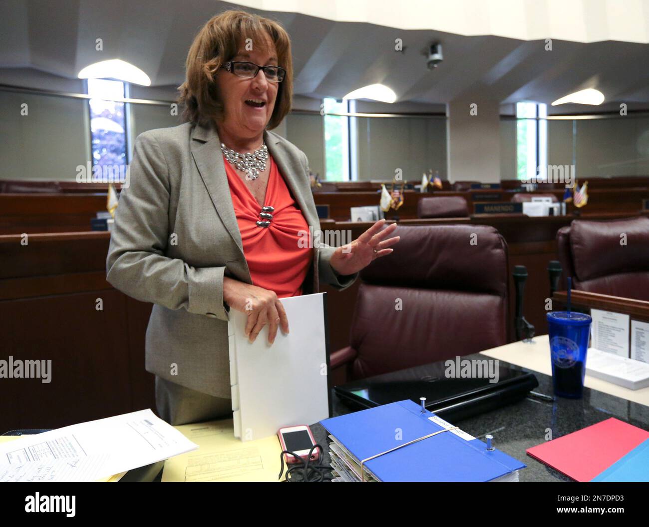 Nevada Sen. Debbie Smith, D-Sparks, talks on the Senate floor the ...
