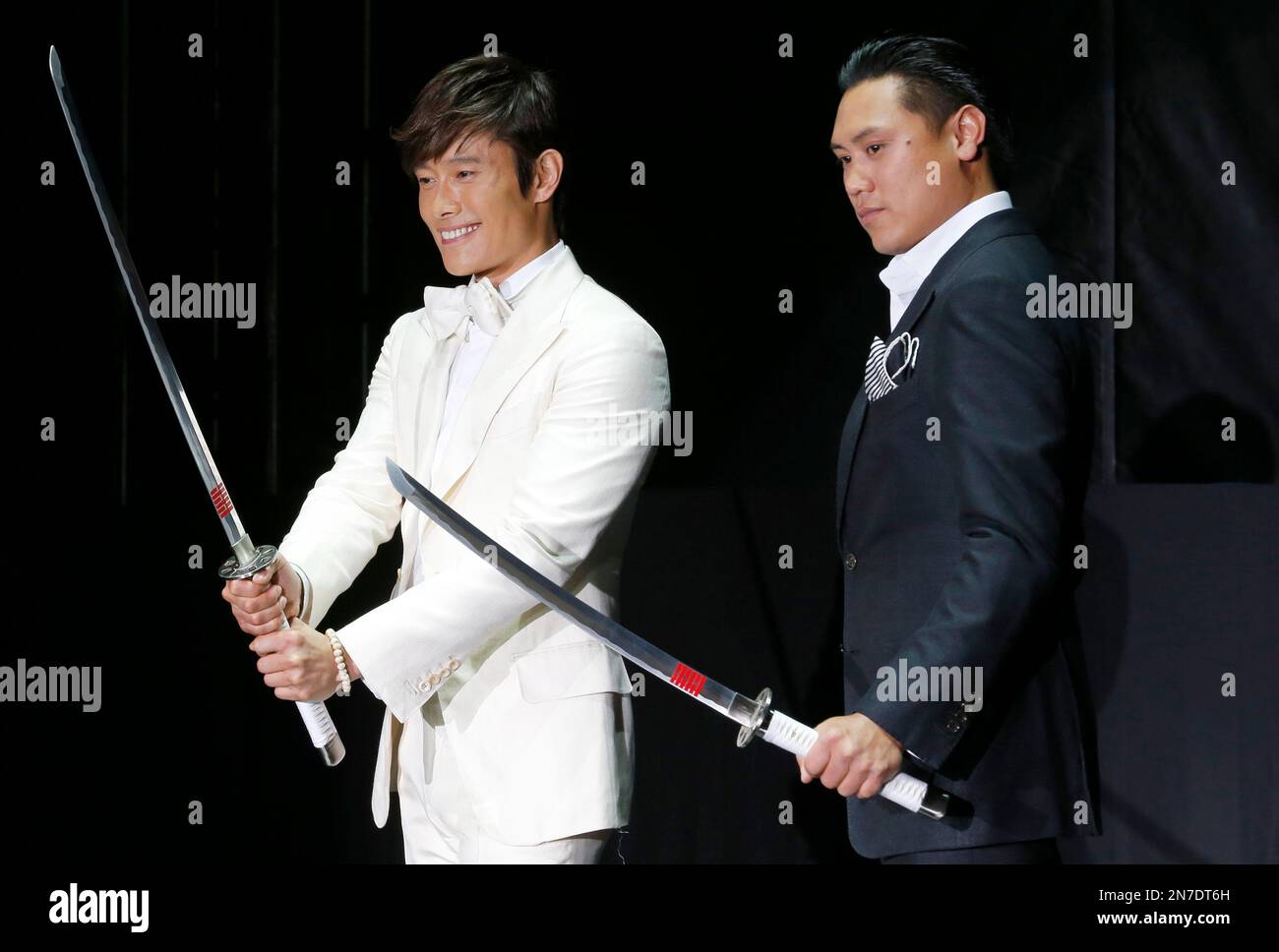 South Korean actor Lee Byung-hun, left, and director Jon M. Chu pose ...