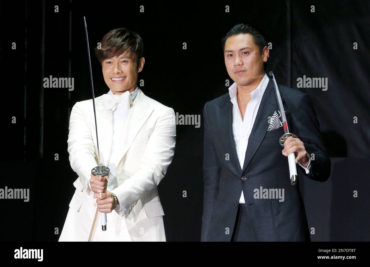 South Korean actor Lee Byung-hun, left, and director Jon M. Chu pose ...