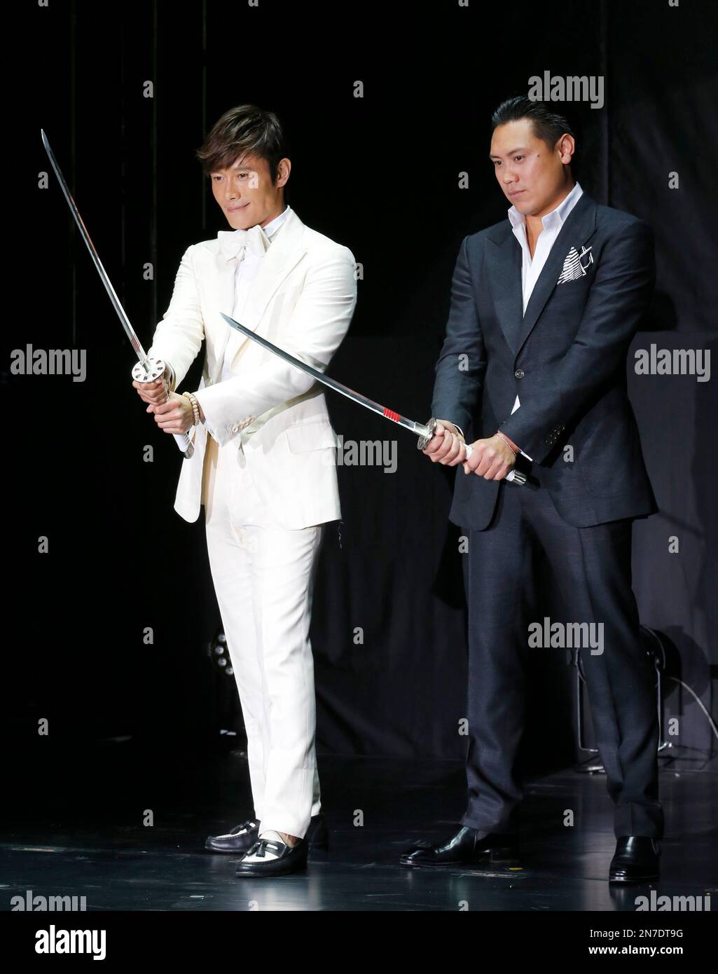 South Korean actor Lee Byung-hun, left, and director Jon M. Chu pose ...