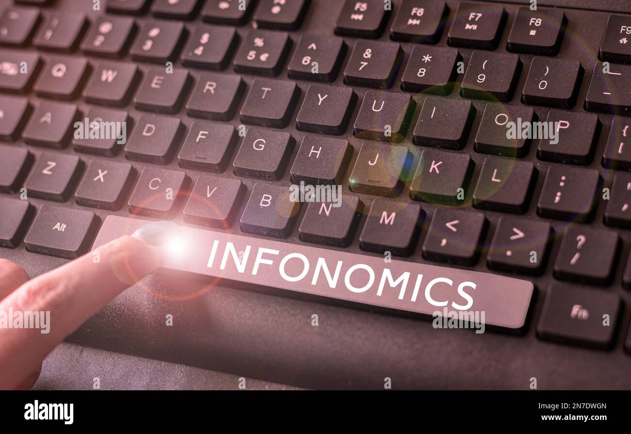 Text caption presenting Infonomics. Business overview visual image used ...