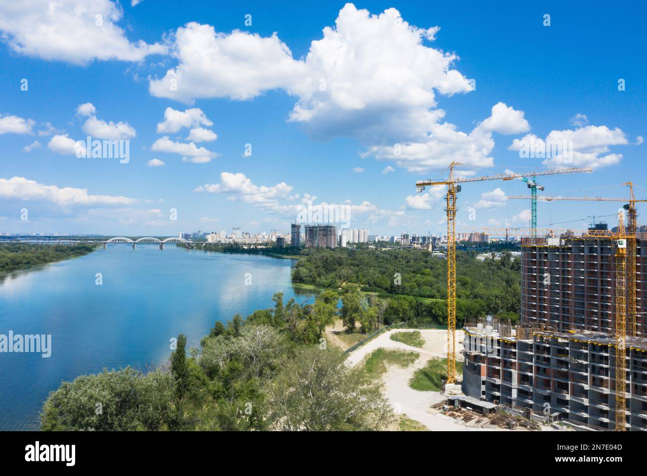 Aerial view of buildings construction in city center Stock Photo - Alamy