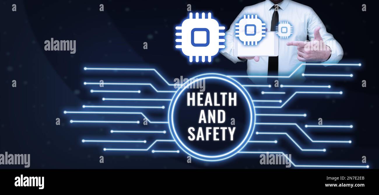 Conceptual caption Health And Safety. Internet Concept Taking the ...