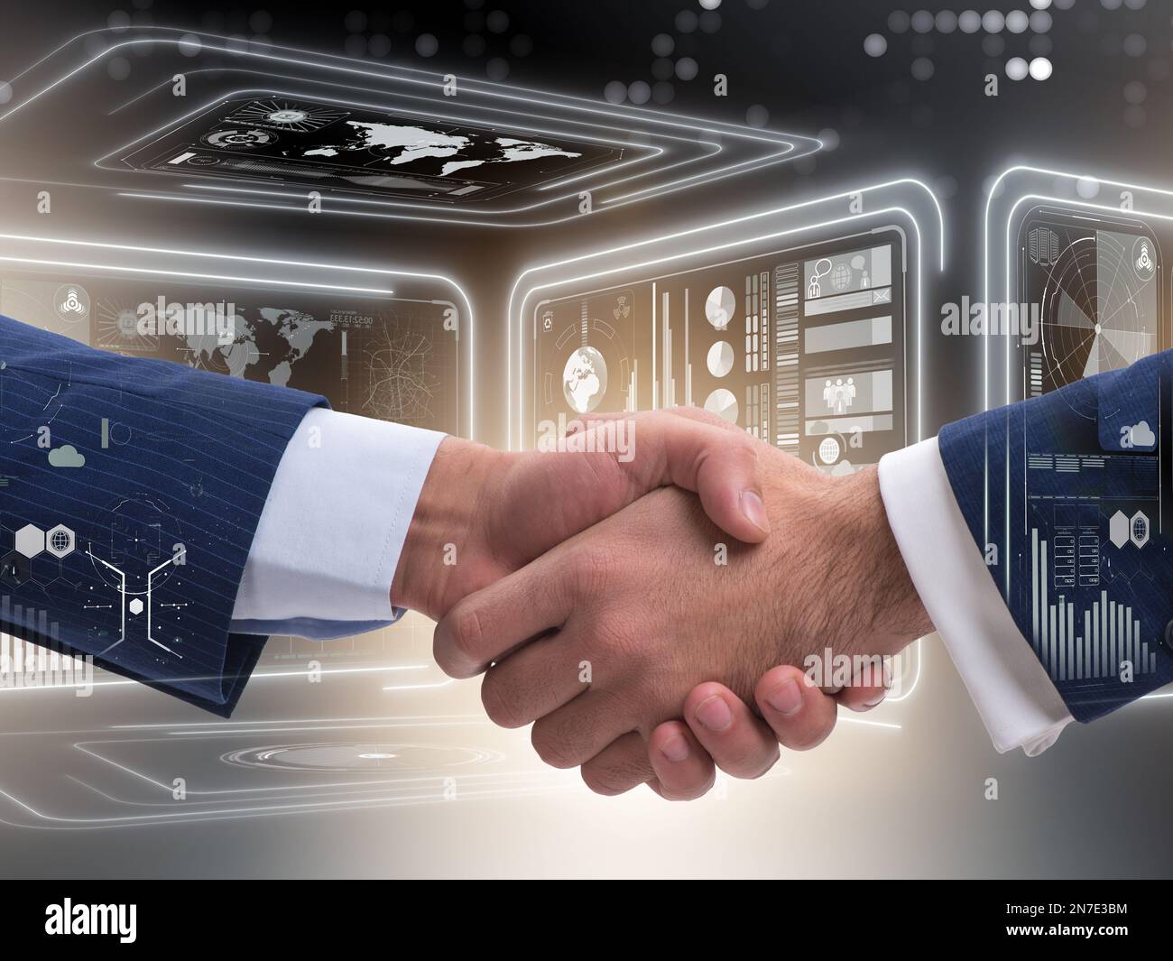 The handshake concept - business metaphor illustration Stock Photo - Alamy