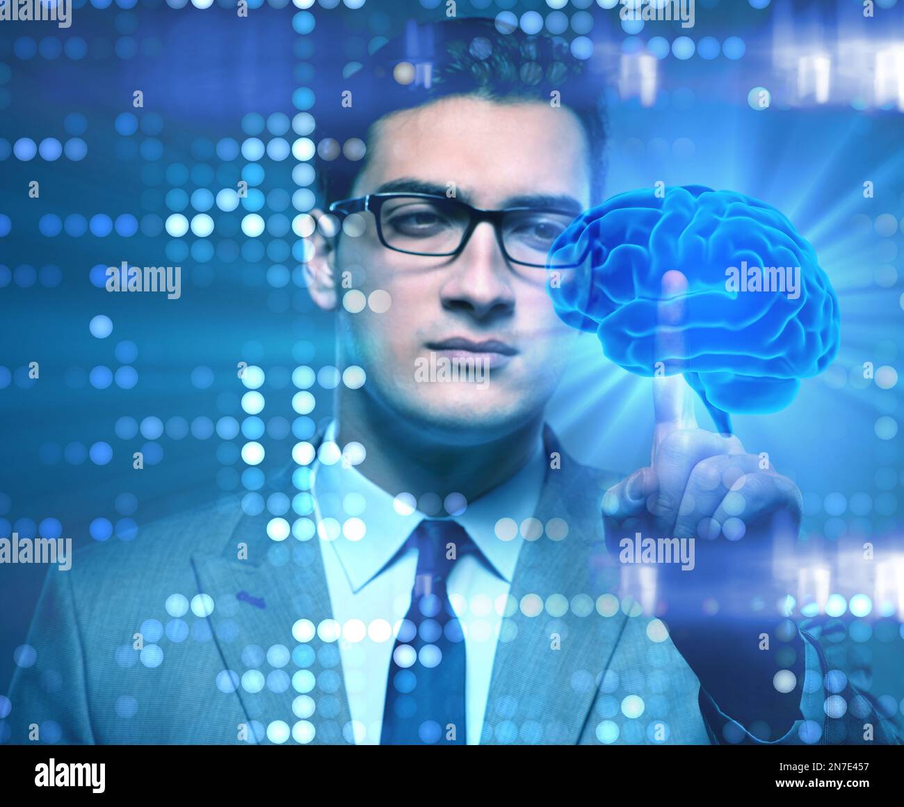 The businessman in artificial intelligence concept Stock Photo - Alamy