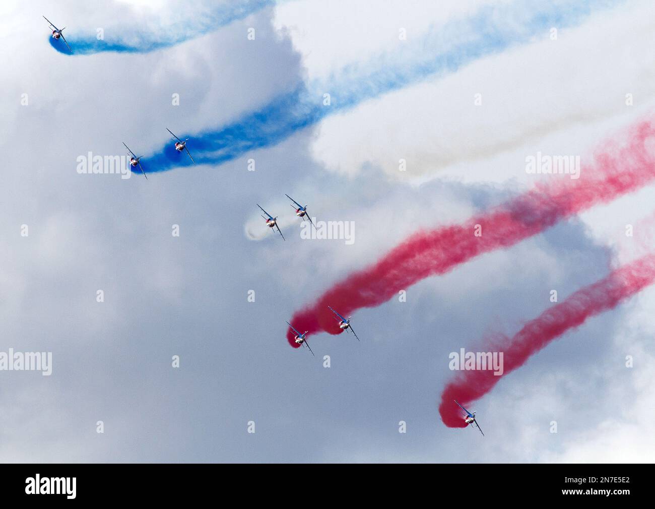 The French Aerobatic Team, Patrouile de France, performs during a two ...