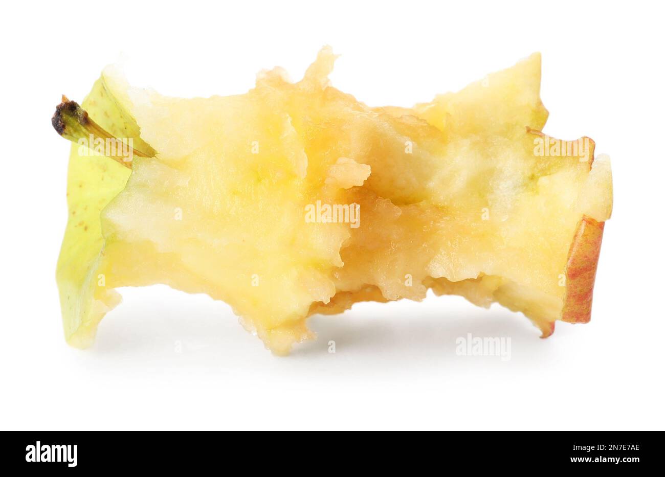 Apple core on white background. Composting of organic waste Stock Photo ...
