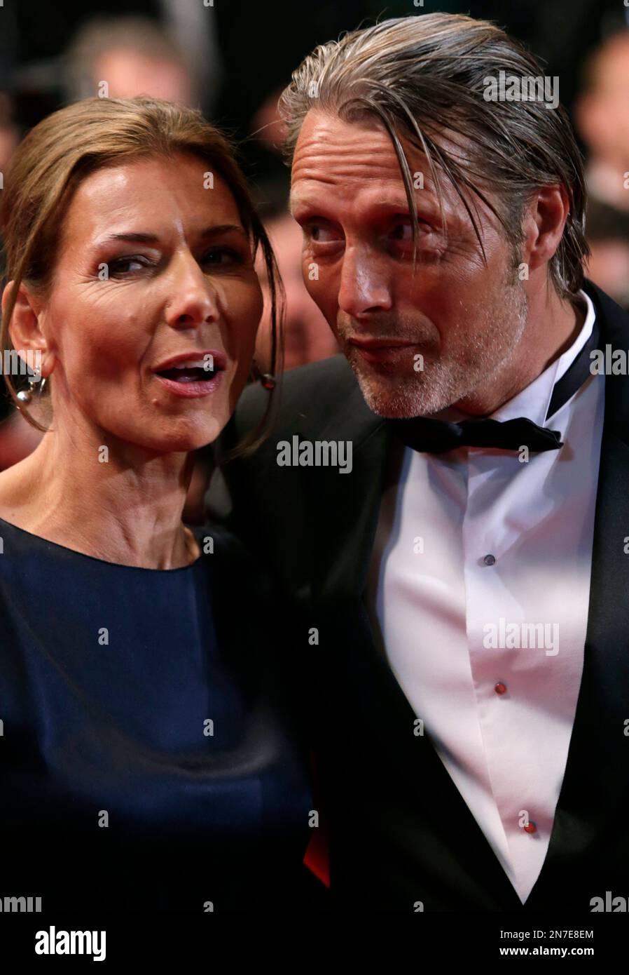 Actor Mads Mikkelsen, right, and his wife Hanne Jacobsen arrive for the ...