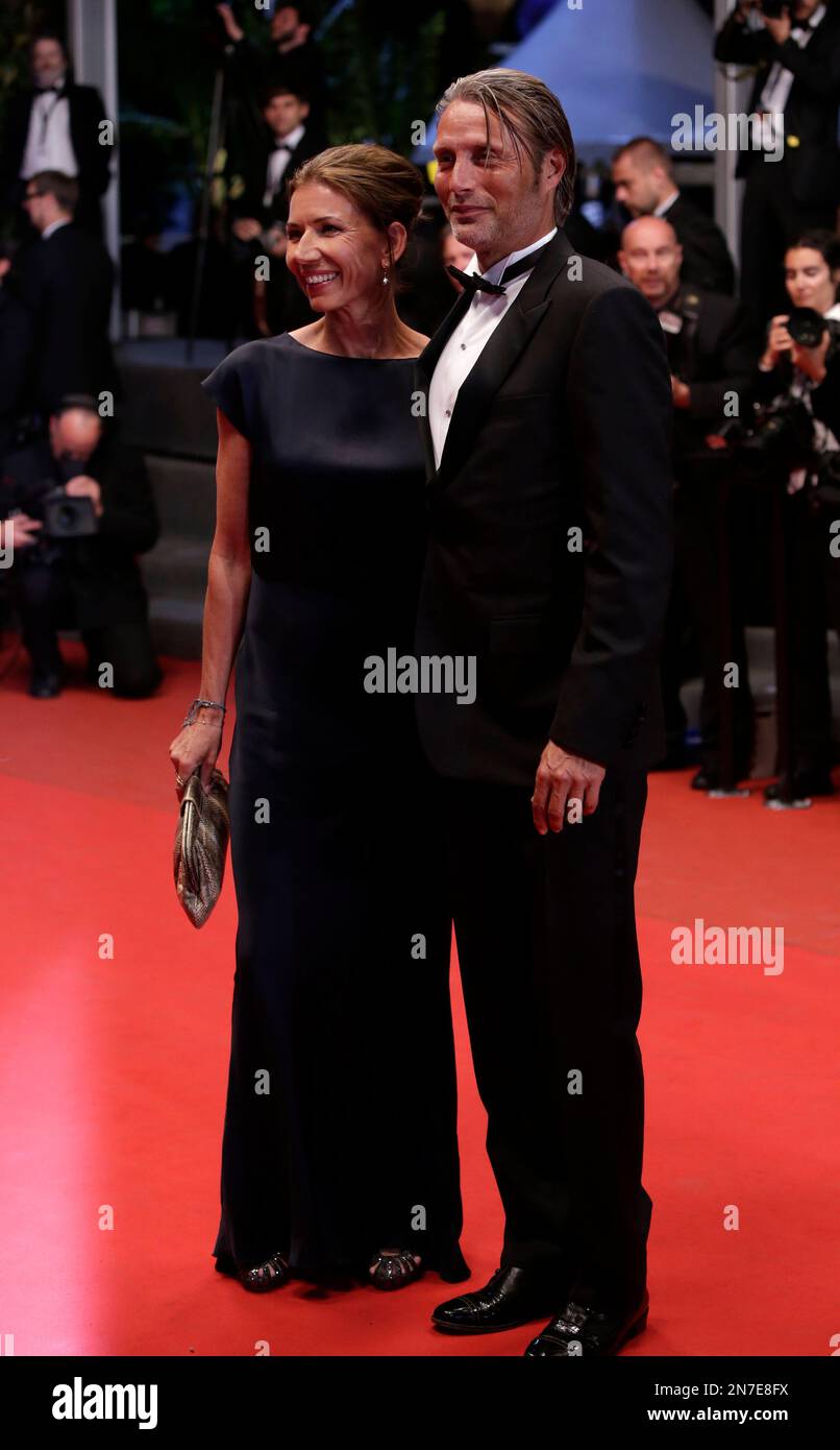 Actor Mads Mikkelsen, right, and his wife Hanne Jacobsen arrive for the ...