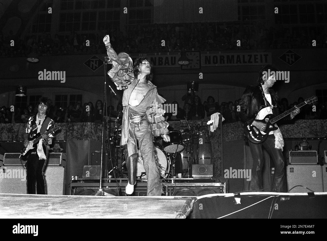 The Rolling Stones performing in Frankfurt, Germany on April 28, 1976 ...