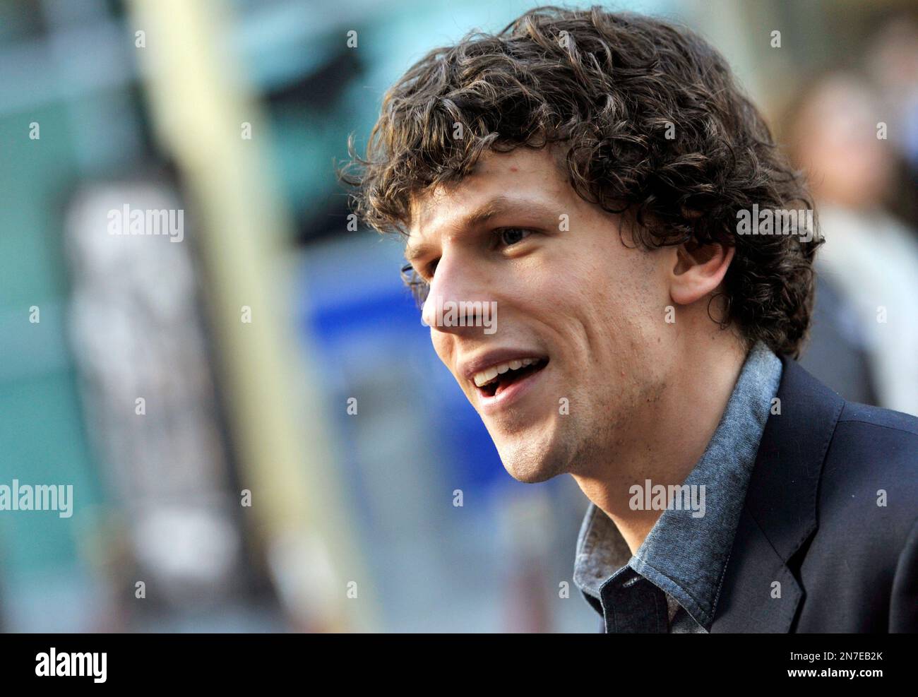 Jesse Eisenberg, a cast member in "Now You See Me," works the press ...