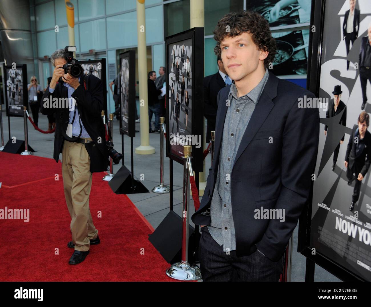 Jesse Eisenberg, a cast member in "Now You See Me," poses at a Los ...