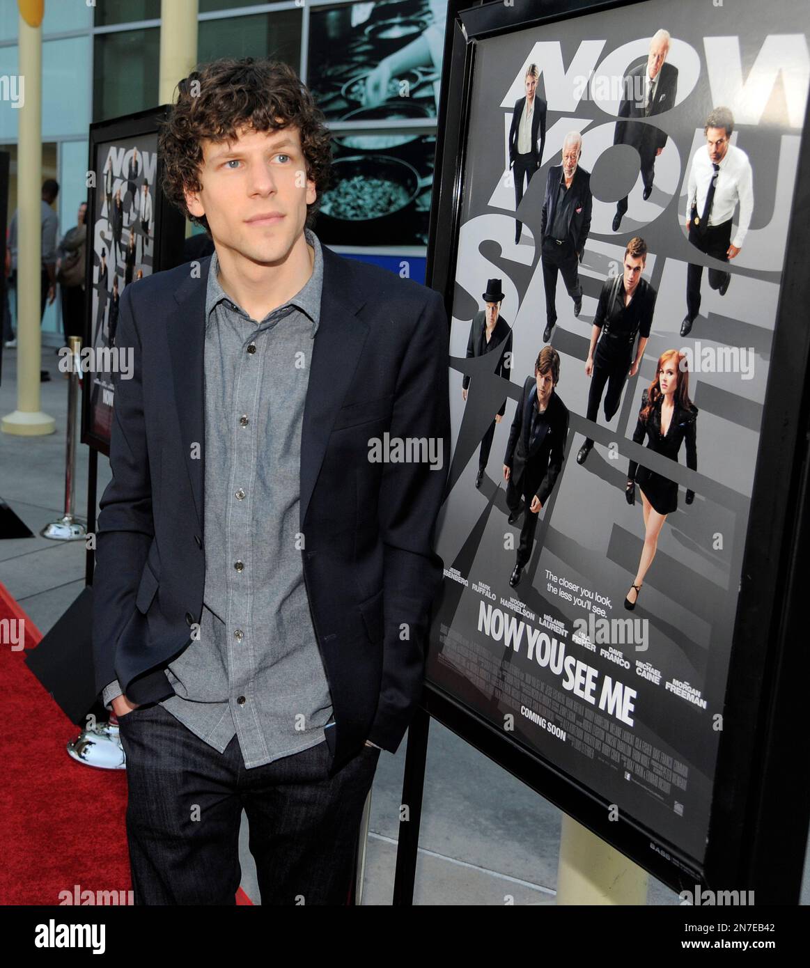 Jesse Eisenberg, a cast member in "Now You See Me," poses at a Los Angeles special screening of ...